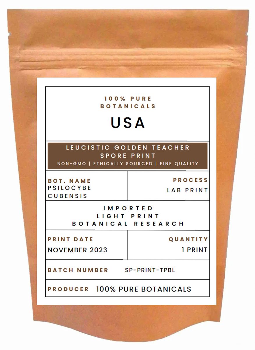 100% PURE BOTANICALS® || P. CUBENSIS || LIGHT SPORE PRINT || LEUCISTIC ...