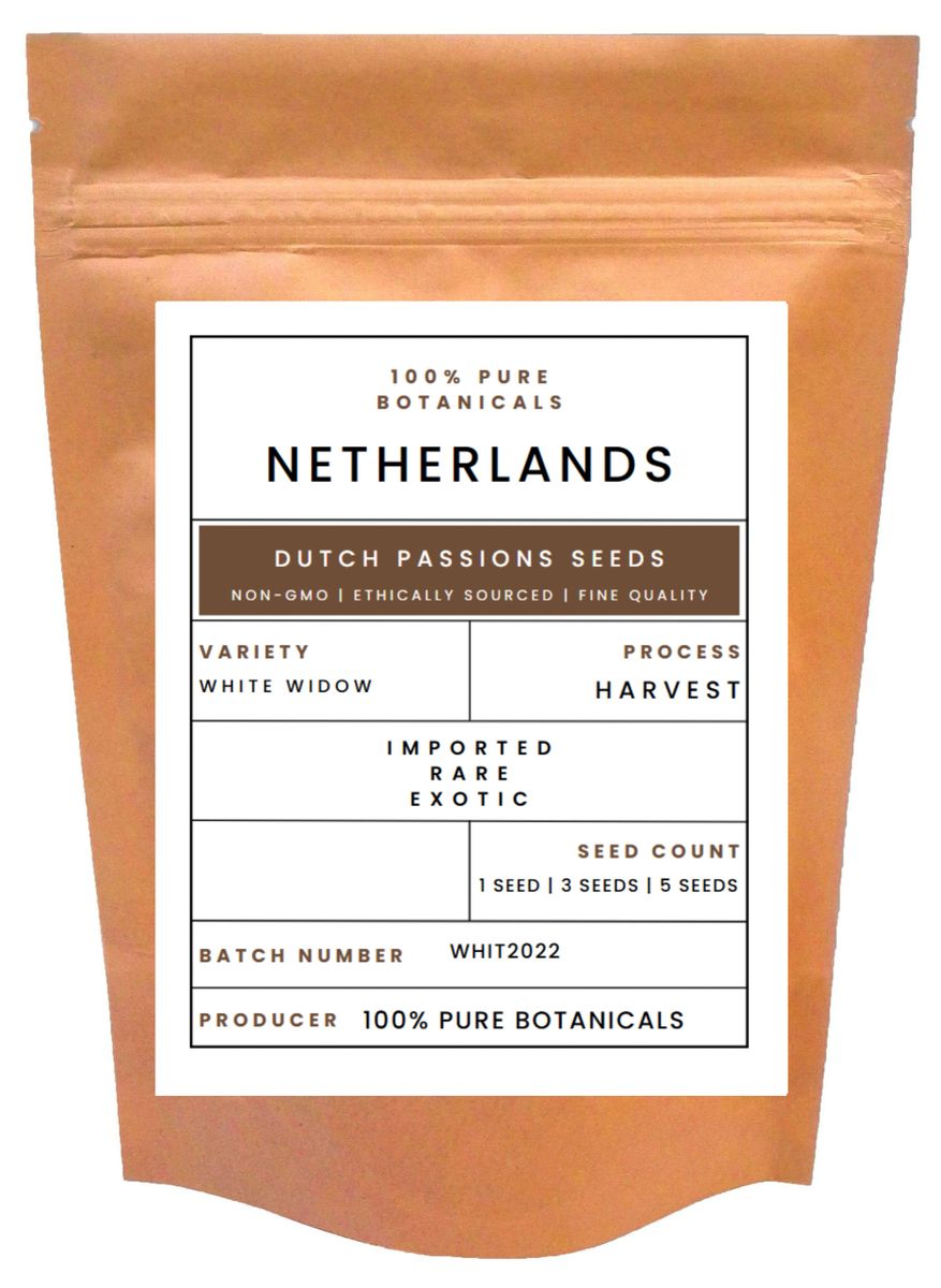 100% PURE BOTANICALS® || DUTCH PASSION SEEDS || WHITE WIDOW || 1 SEED ...