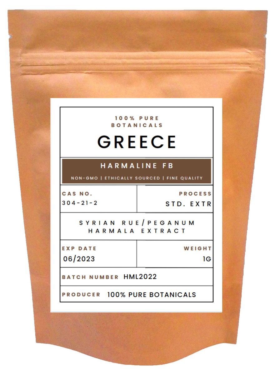 100% Pure Harmaline freebase CAS No. 304-21-2 Greece India - 1g