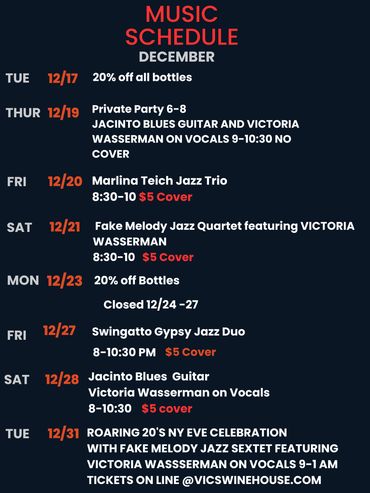 Weekly Music Schedule
