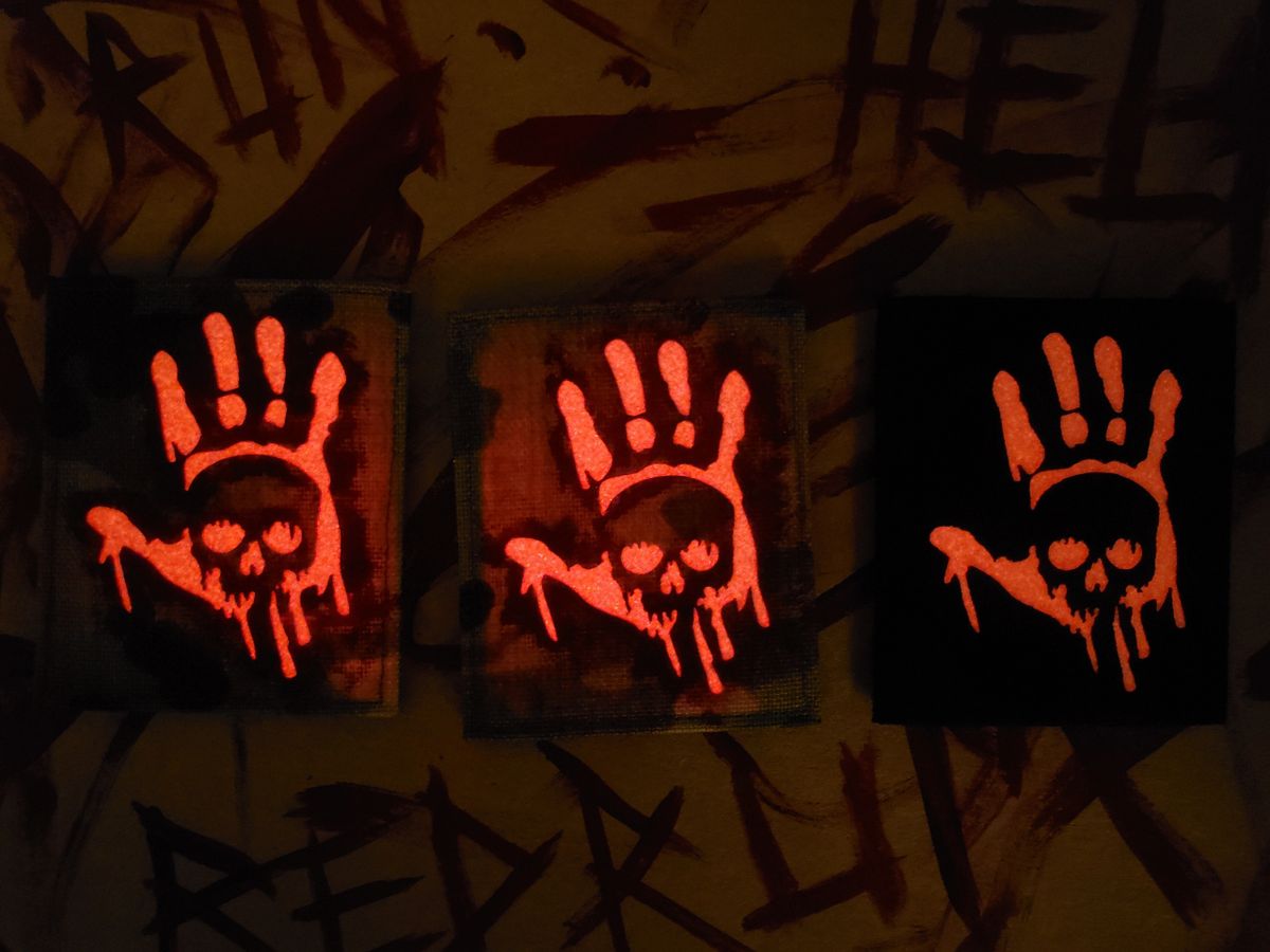 Skull hand print lasercut patch