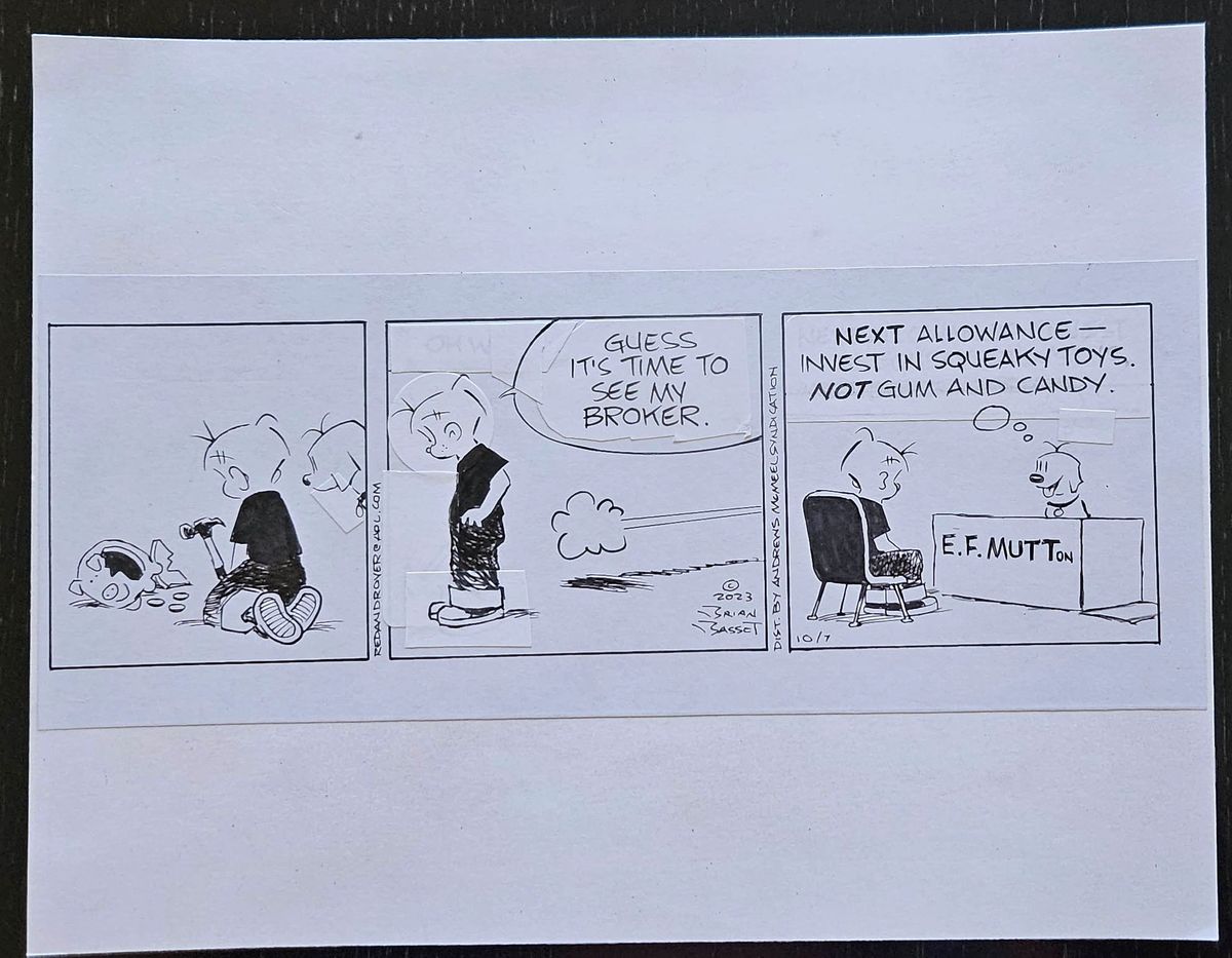 October 7, 2023 original Red and Rover daily comic strip