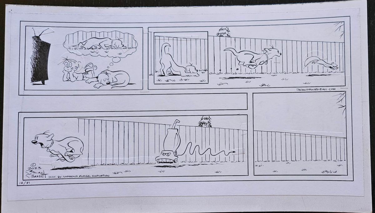 Dec 31, 2023 original Sunday Red and Rover comic strip and color guide