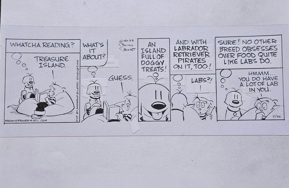 Sept 22, 2023 original Red and Rover daily comic strip