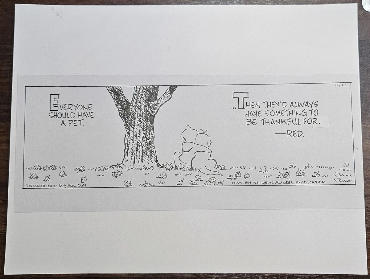November 25, 2021 original Red and Rover daily comic strip