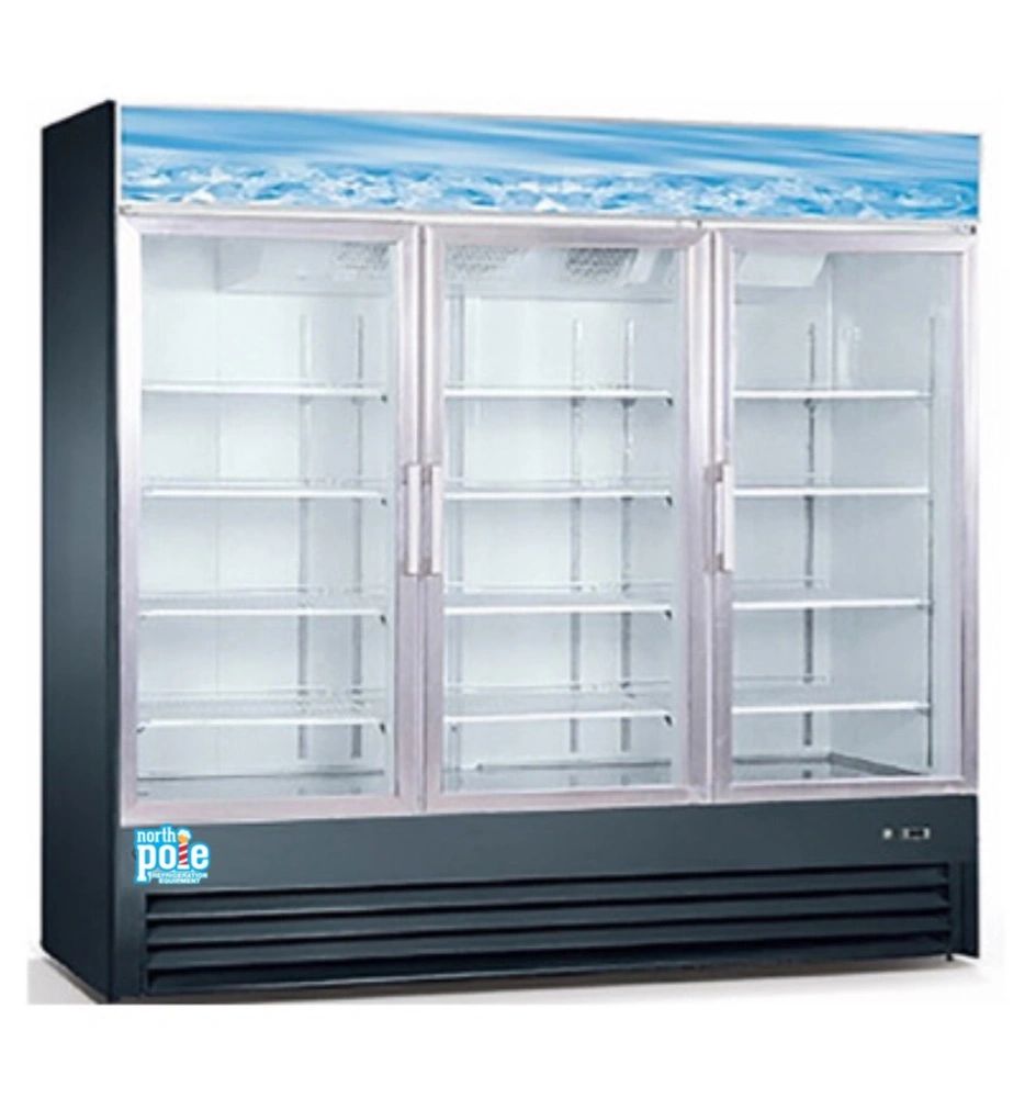 North Pole Three Door Glass Door Merchandiser Refrigerator