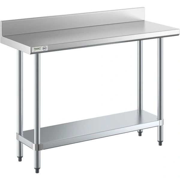 30x36" 4" Backsplash Stainless Steel Table