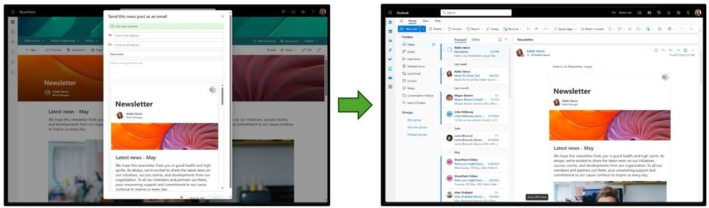 Introducing new SharePoint news for email feature