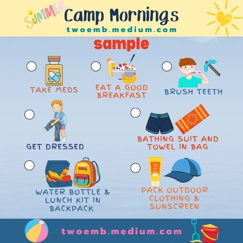Camp Mornings Visual Schedules