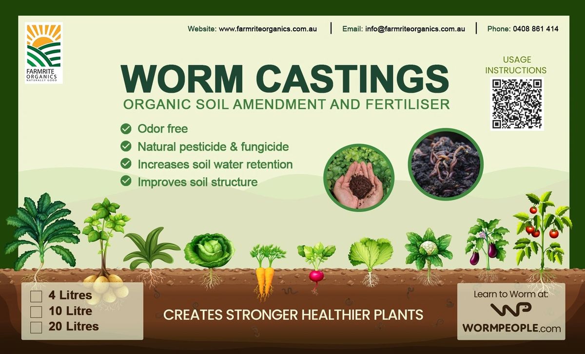 Organic Worm Castings Screened4 Liters