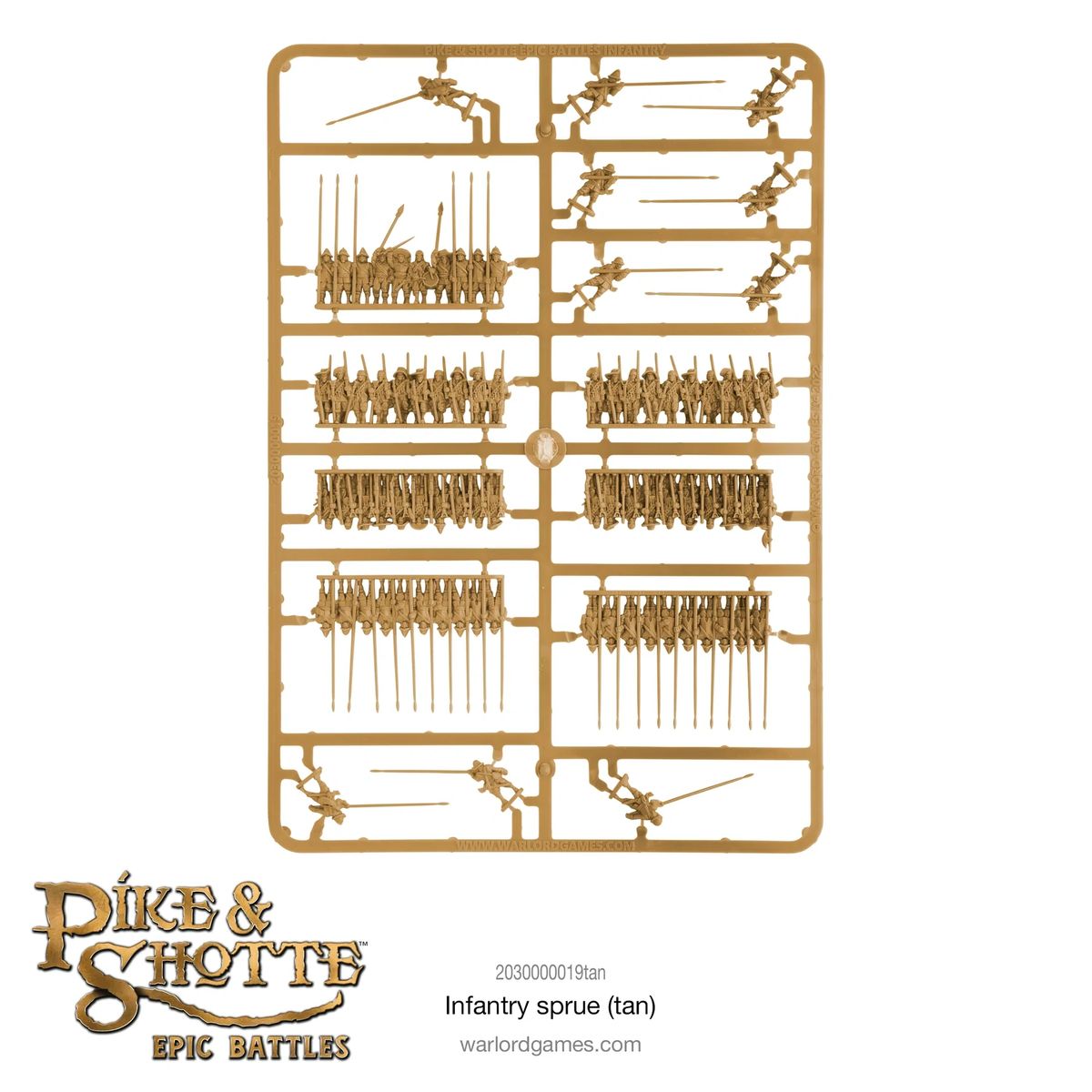 Pike & Shotte Epic Infantry Sprue (Tan or Grey)