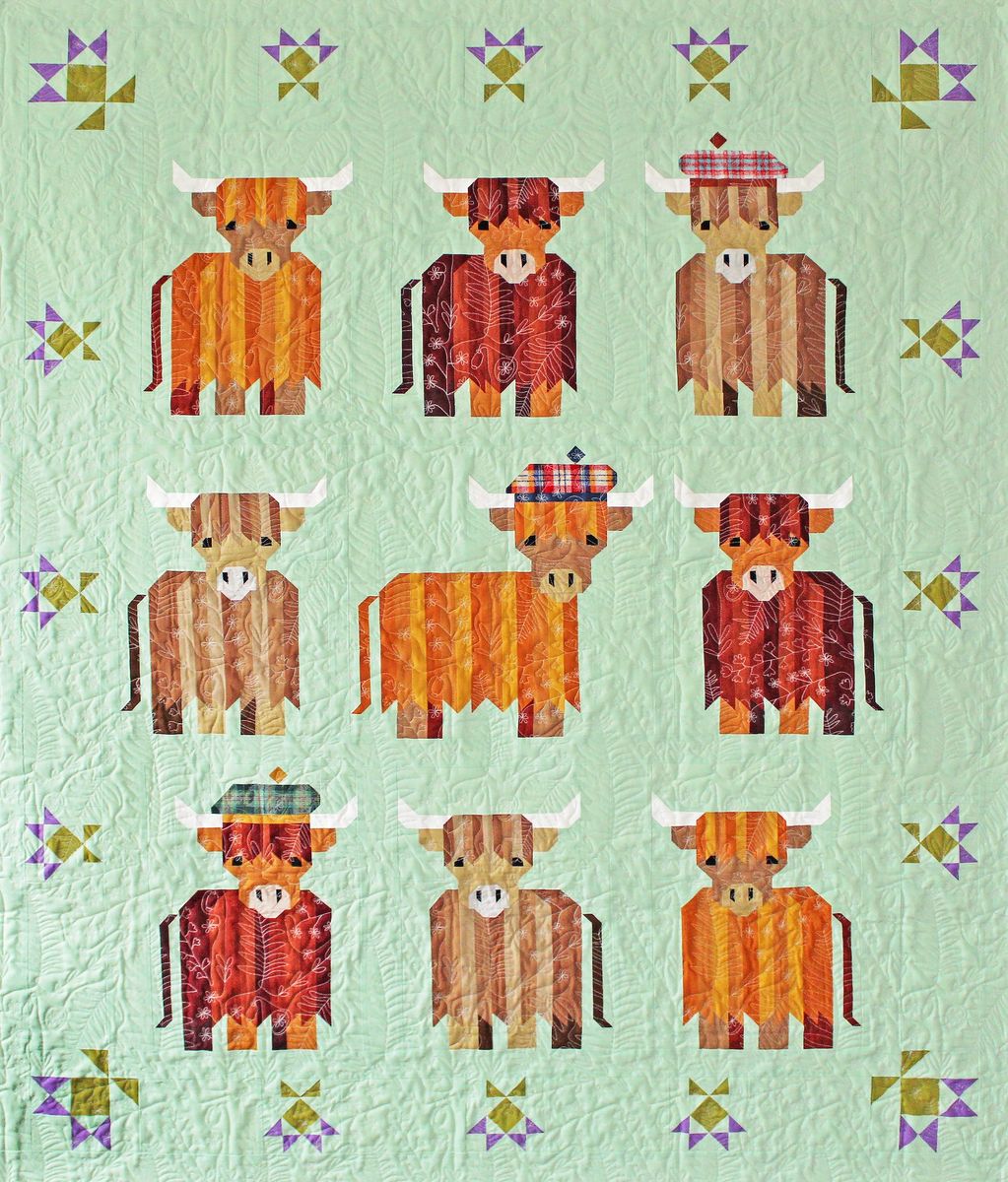 Mini Coos - a Highland Cow Quilt Pattern Digital Download