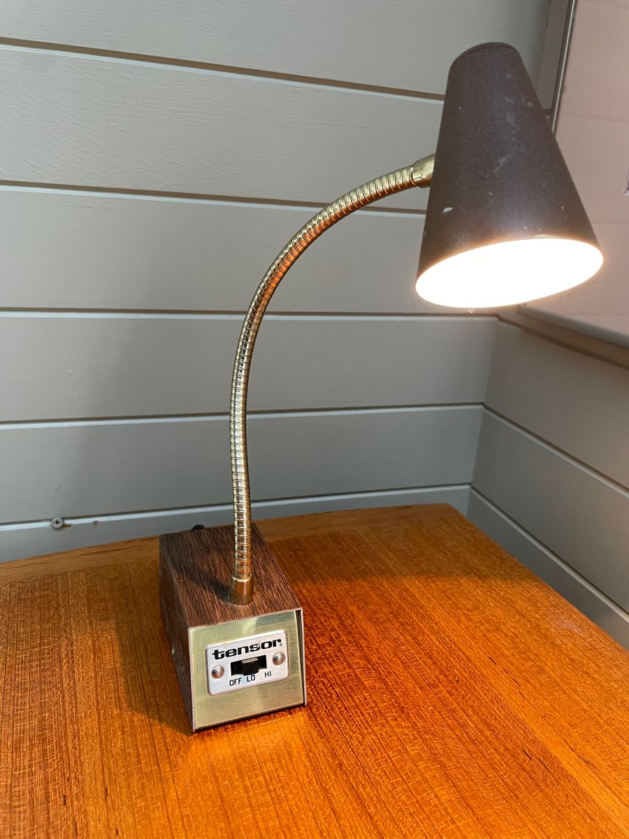 Vintage Tensor Model 7200 - High Density Woodgrain / Brown & Brass Mini ...