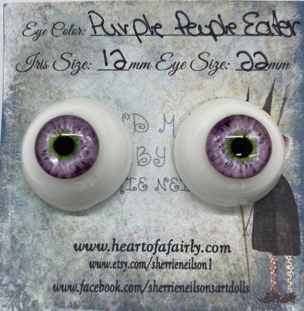 Purple People Eater - Custom or Resin-Glass like eyes - Handmade eyes