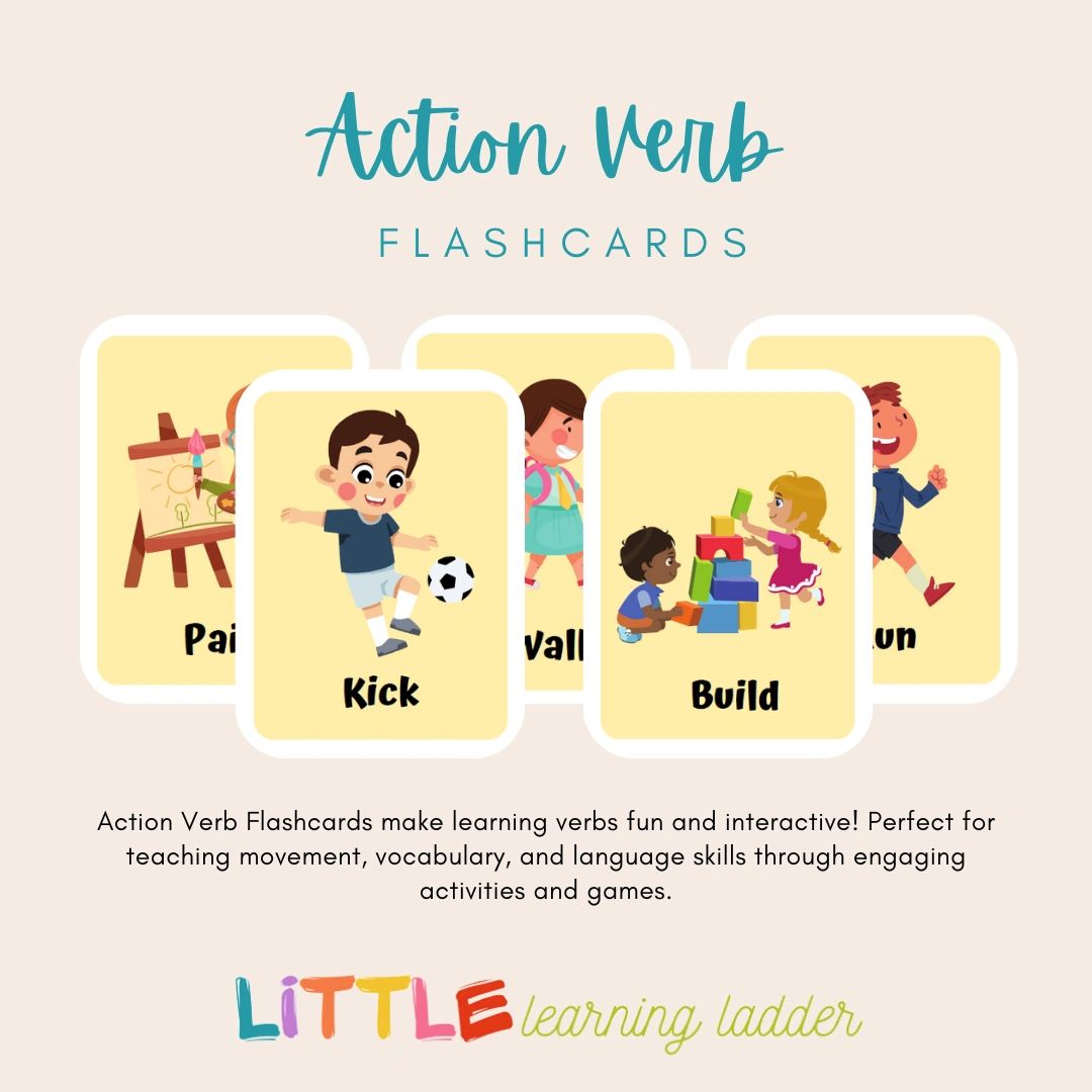 Action Verb Flashcards | Instant Download | Printable