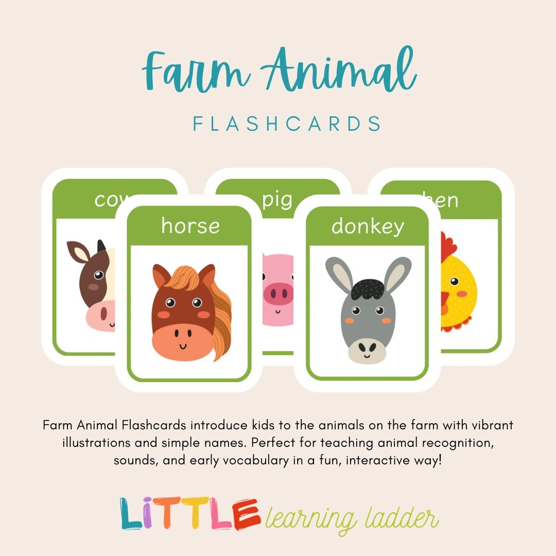 Farm Animal Flashcards | Instant Download | Printable