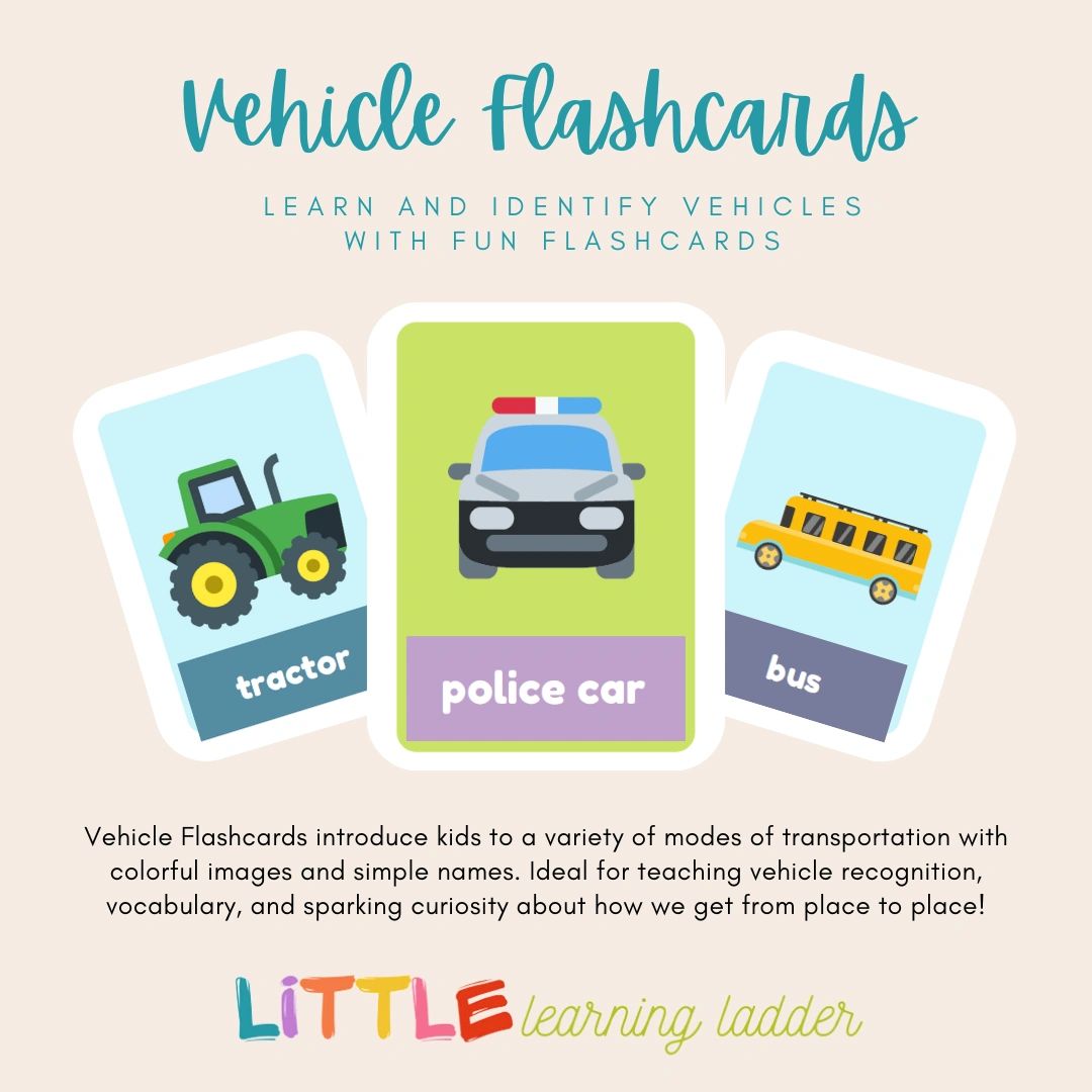 Vehicle Flashcards | Instant Download | Printable