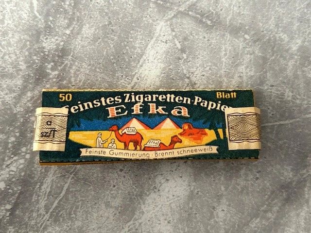 Empty card box for cigarette papers made by the famous brand Efka ...