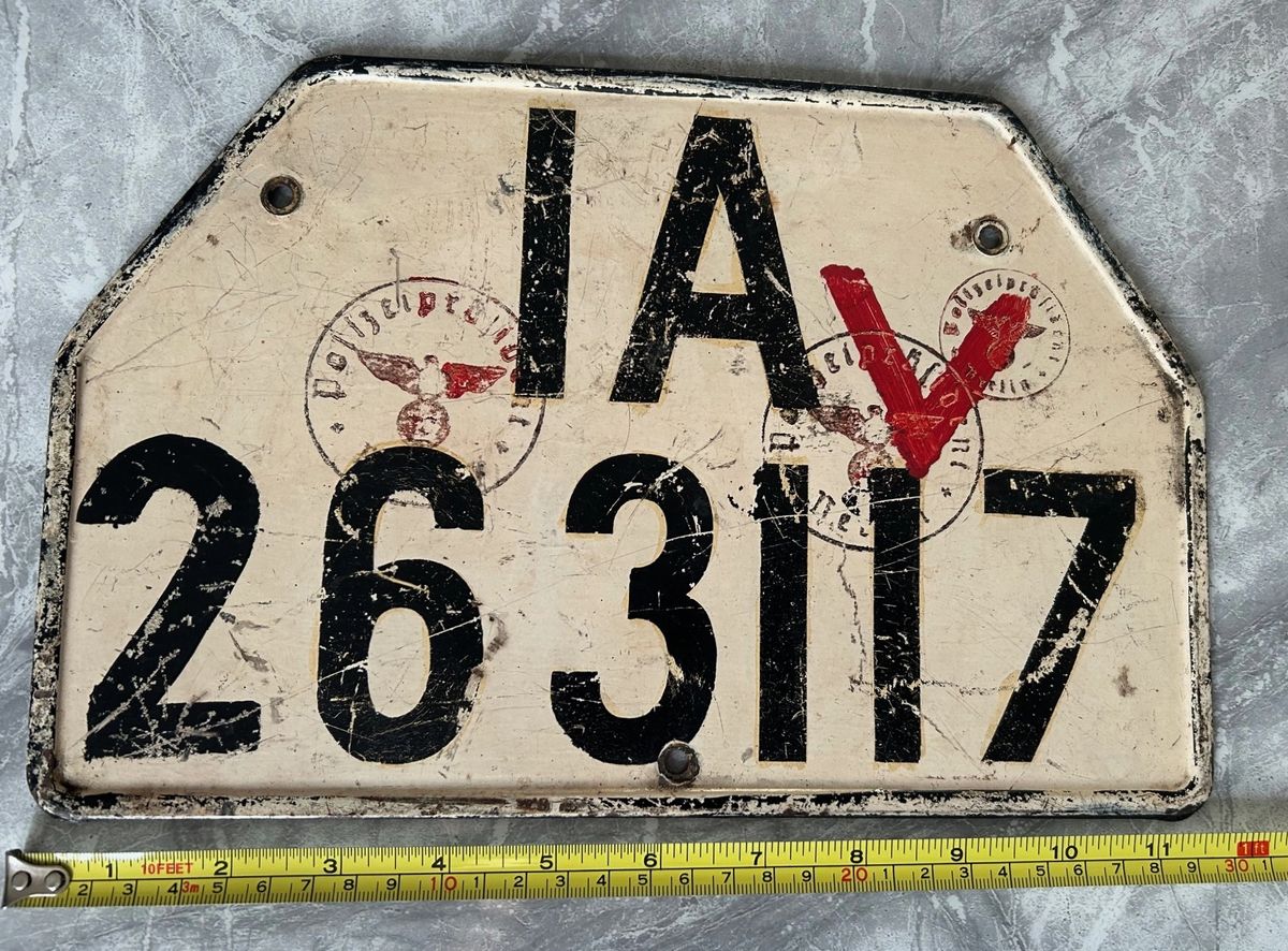 Rare WW2 German Civilian issue rear number plate for Berlin with Police ...