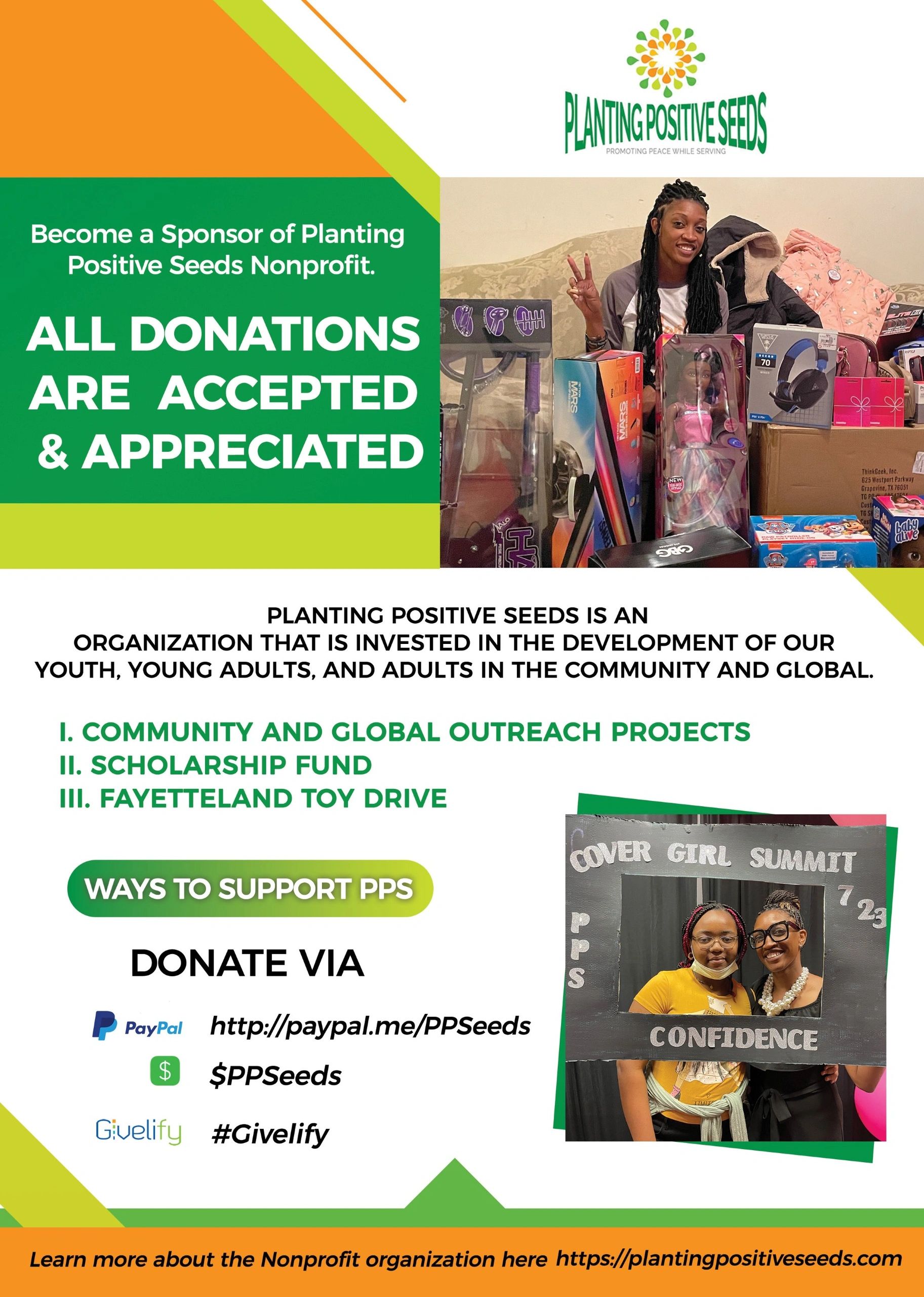 Plantingpositiveseeds - Nonprofit, Donations