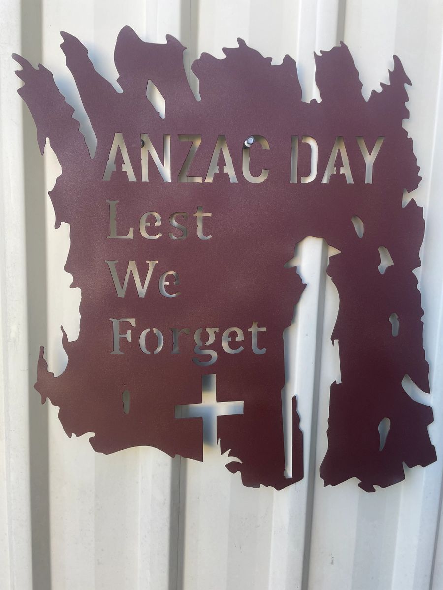 ANZAC DAY "LEST WE FORGET" CNC METAL CUT