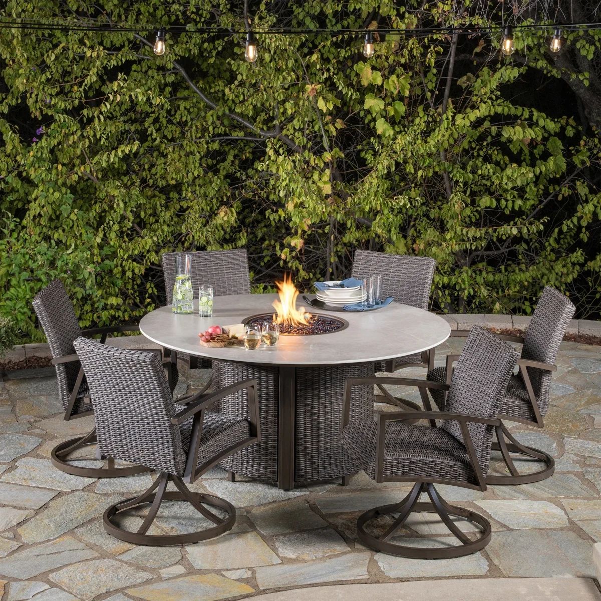7-piece Fire Outdoor Dining Set
