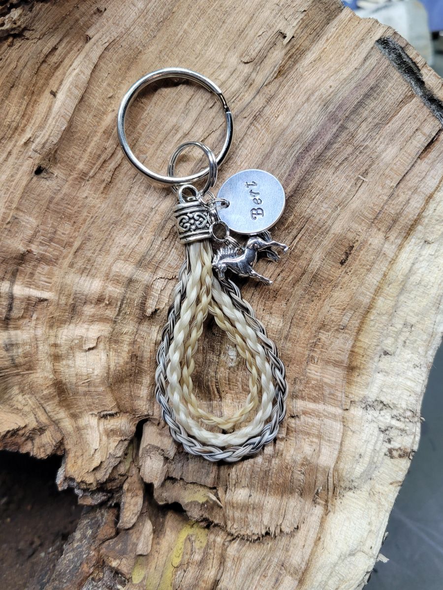 Triple Looped Horse Hair Key Chain
