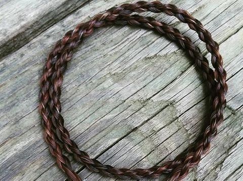 Round (Rope) Braid Horse Hair Necklace (silver plated) No Charm