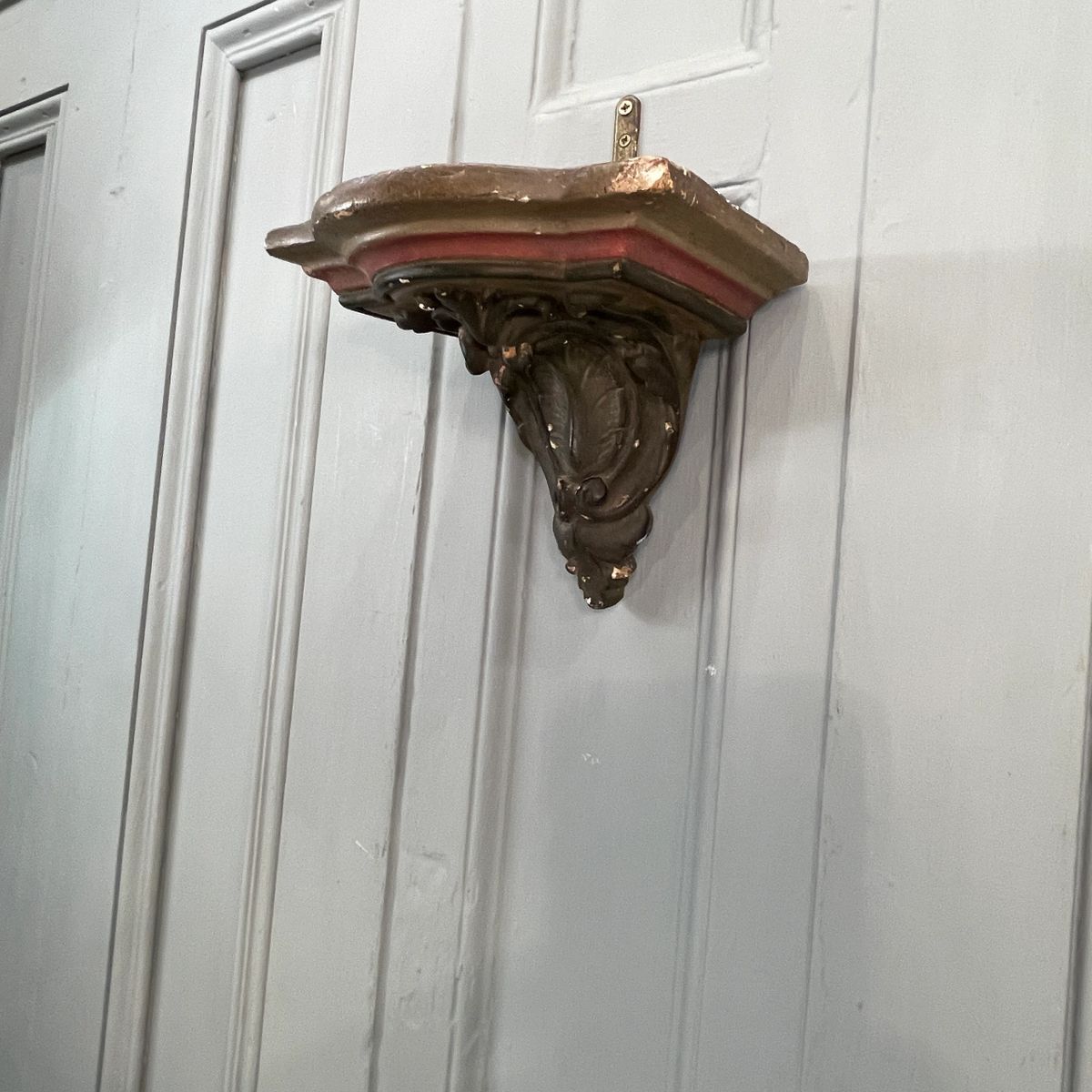 Antique Victorian plaster wall mounted church corbel shelf