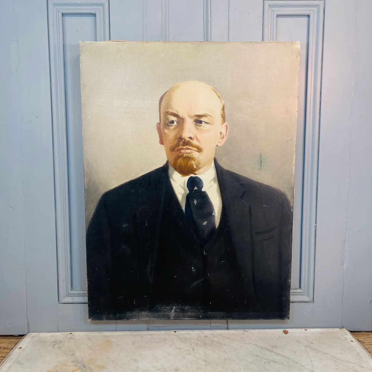 Large vintage portrait print of Lenin dated 1973