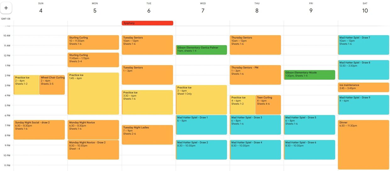 Weekly Schedule | Delta Thistle Curling Club