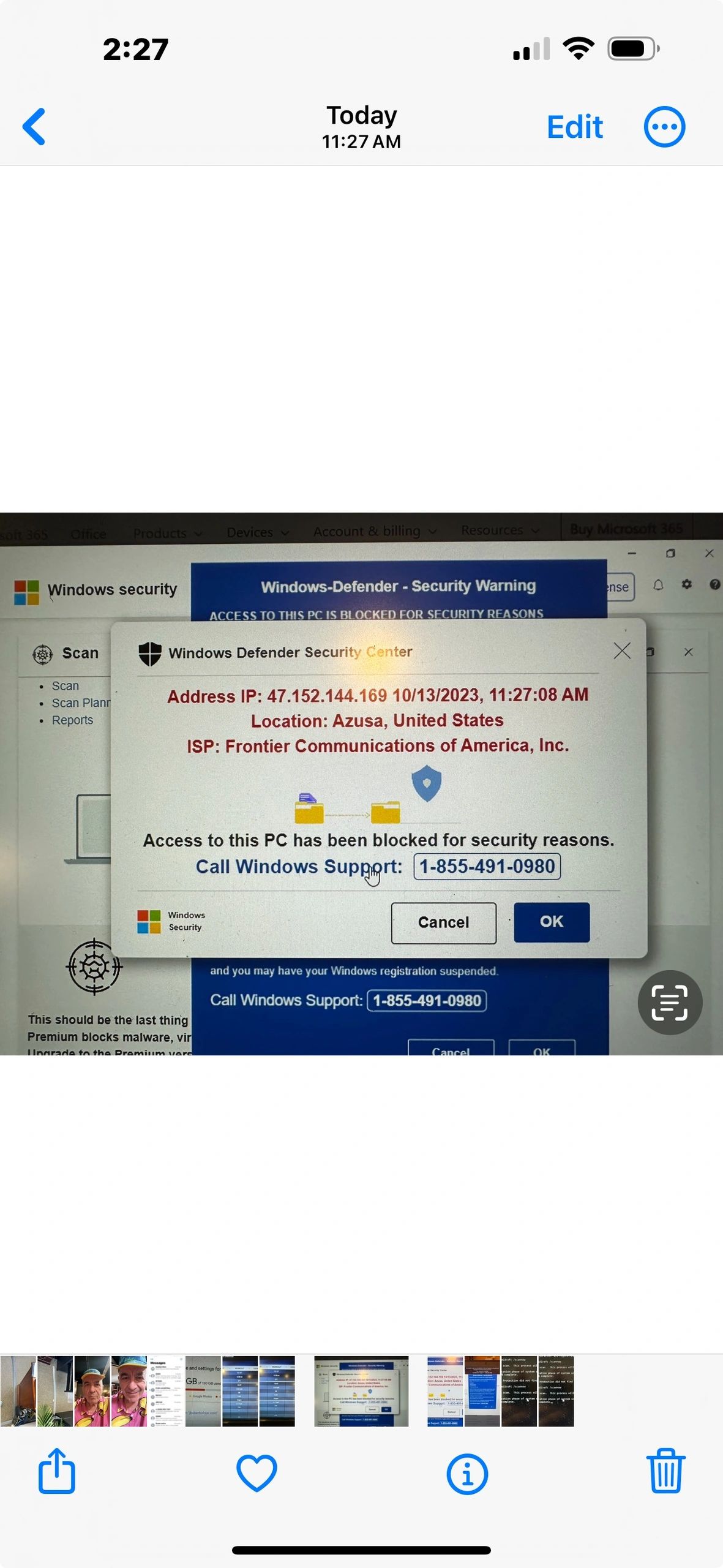 Windows hijacking fake Microsoft Tech Support