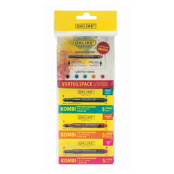 ONLINE Maxi Pack Cartridges 5 Packs - Assorted Colours