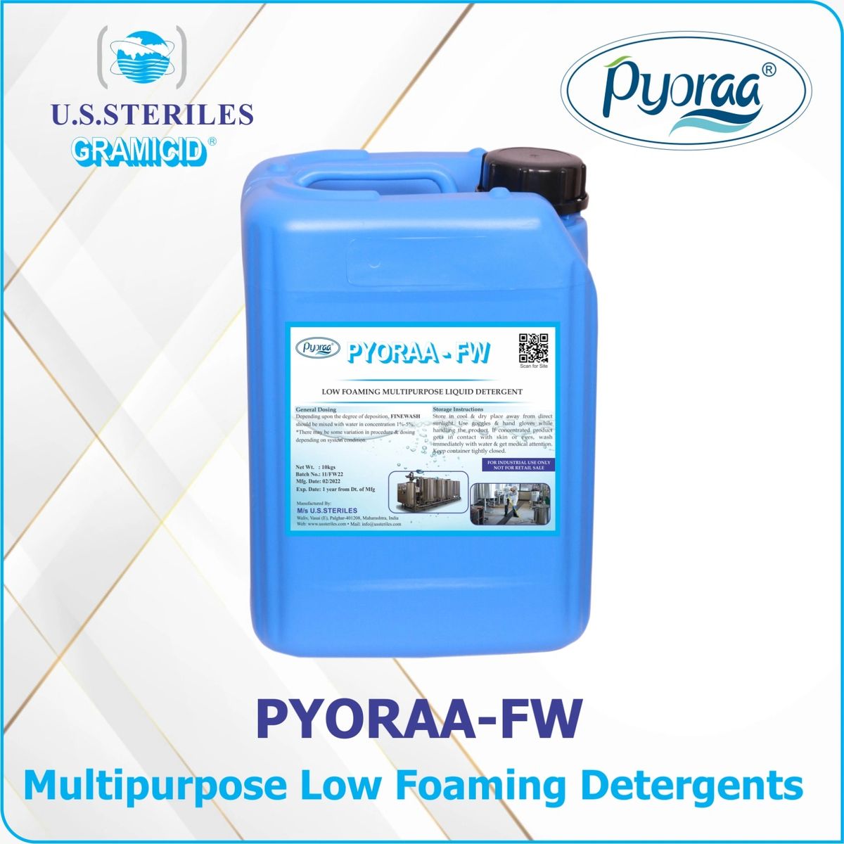 PYORAA-FW Multipurpose Low Foaming Detergents [ 10 L ]