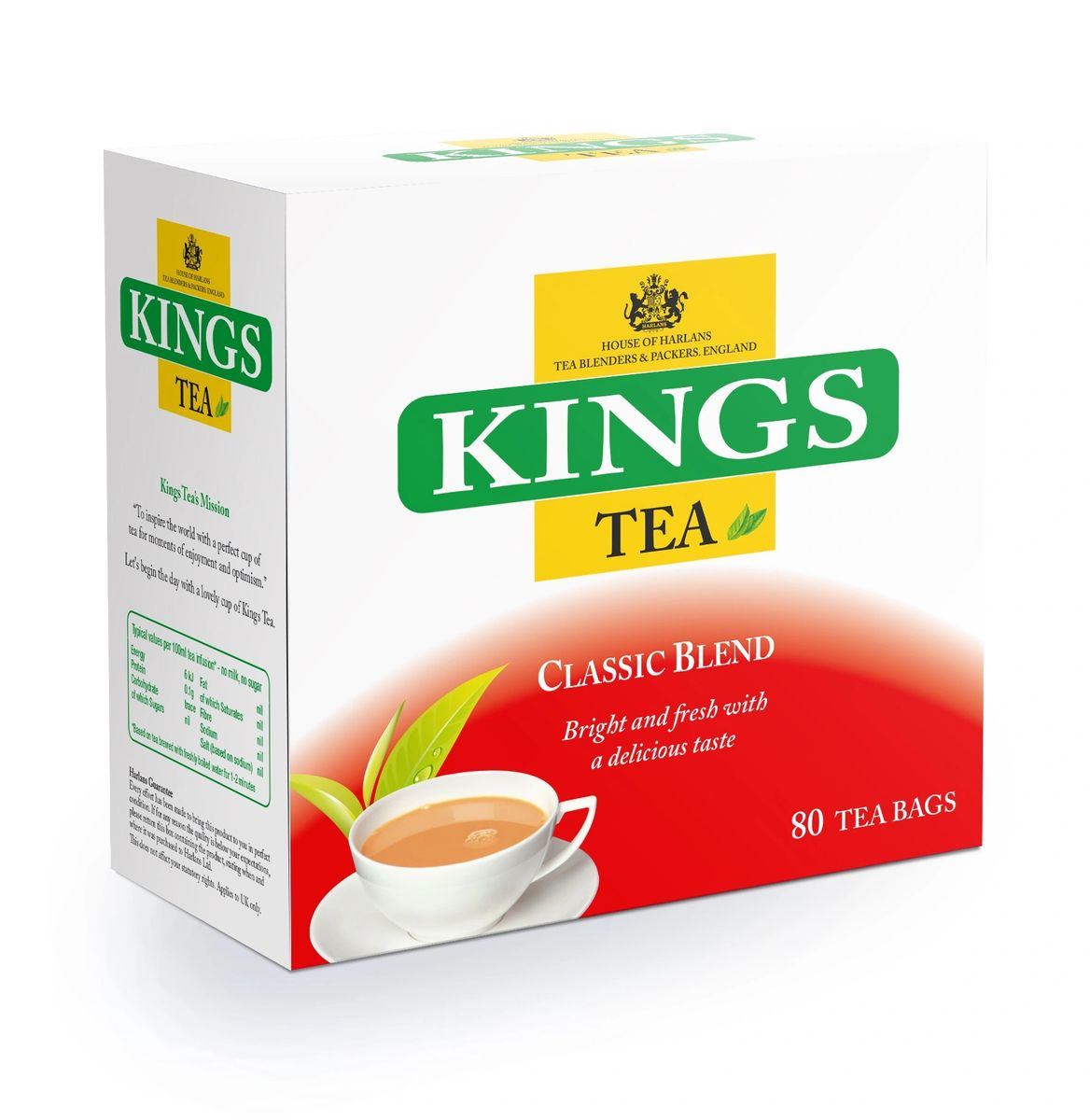 KINGS TEA CLASSIC ( 2 BOXES OF 80 TEA BAGS ) 160 TEA BAGS