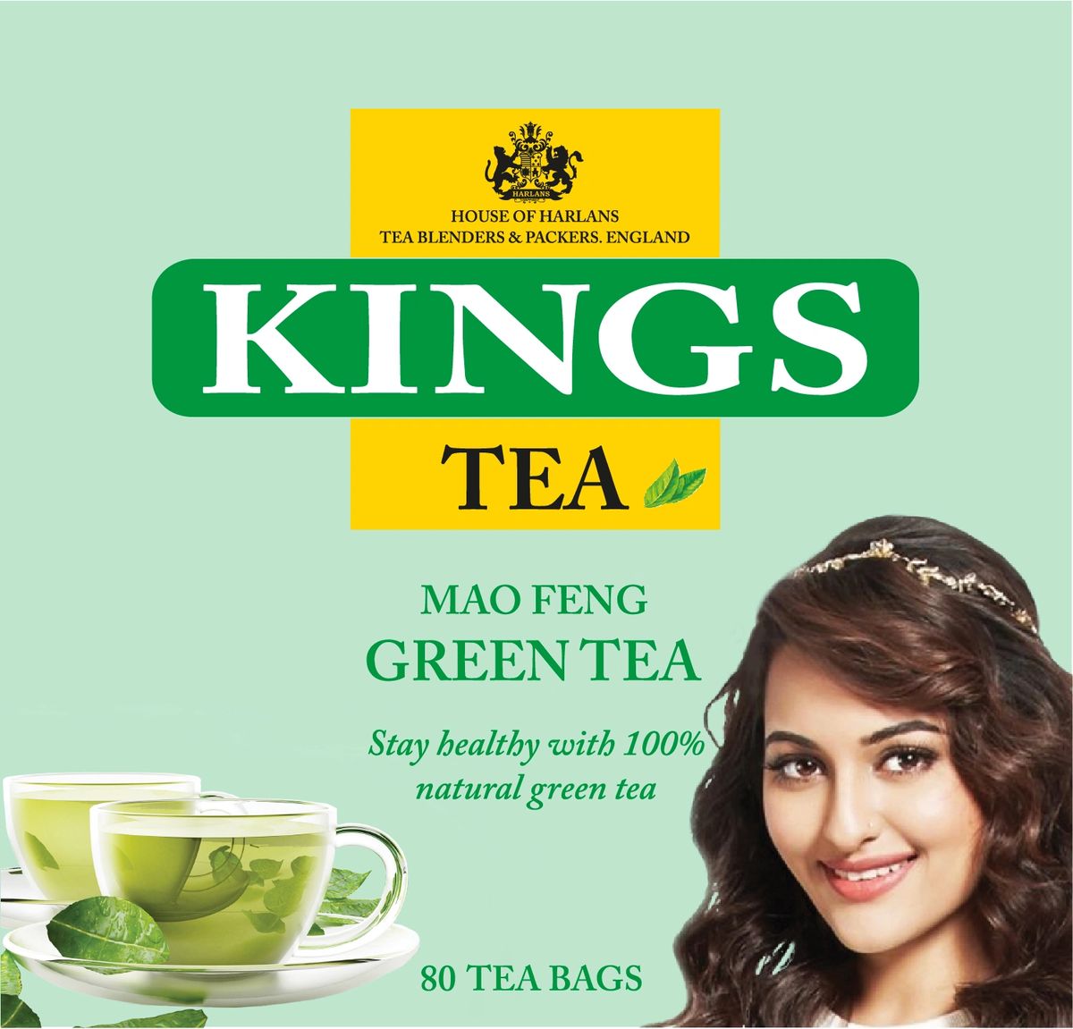 KINGS TEA MAO FENG GREEN TEA ( 2 BOXES OF 80 TEA BAGS ) 160 TEA BAGS