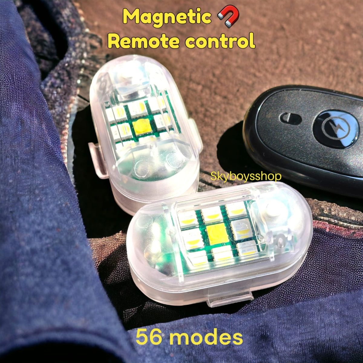 Remote control magnetic led lights with 56 modes
