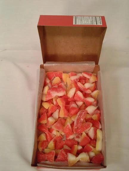 1.5 LB BOX OF OLD SCHOOL PEACH BUDS CANDY-WITH COCONUT IN CENTER