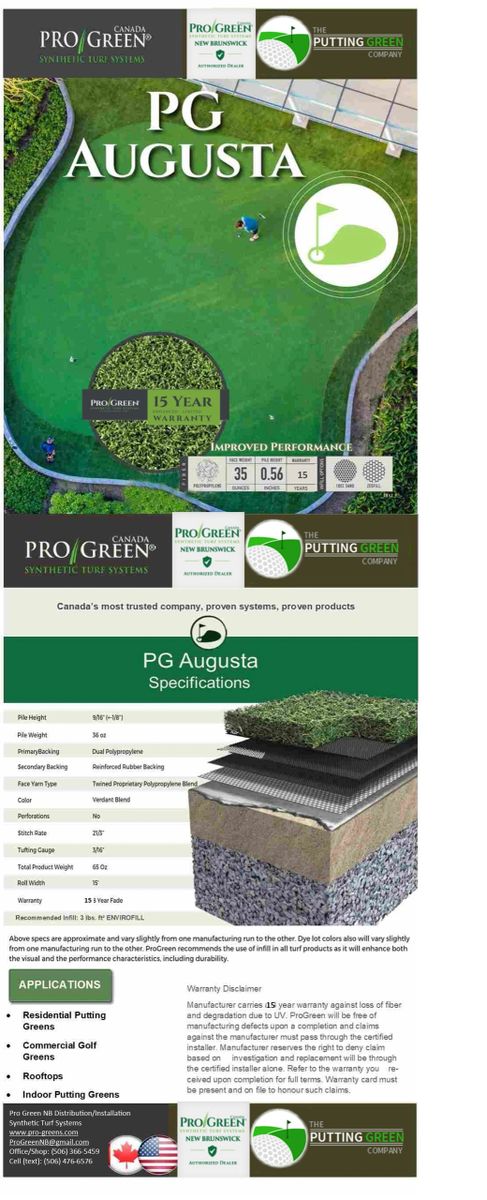 Pro Green PG Augusta Putting Green (15 Year Warranty)