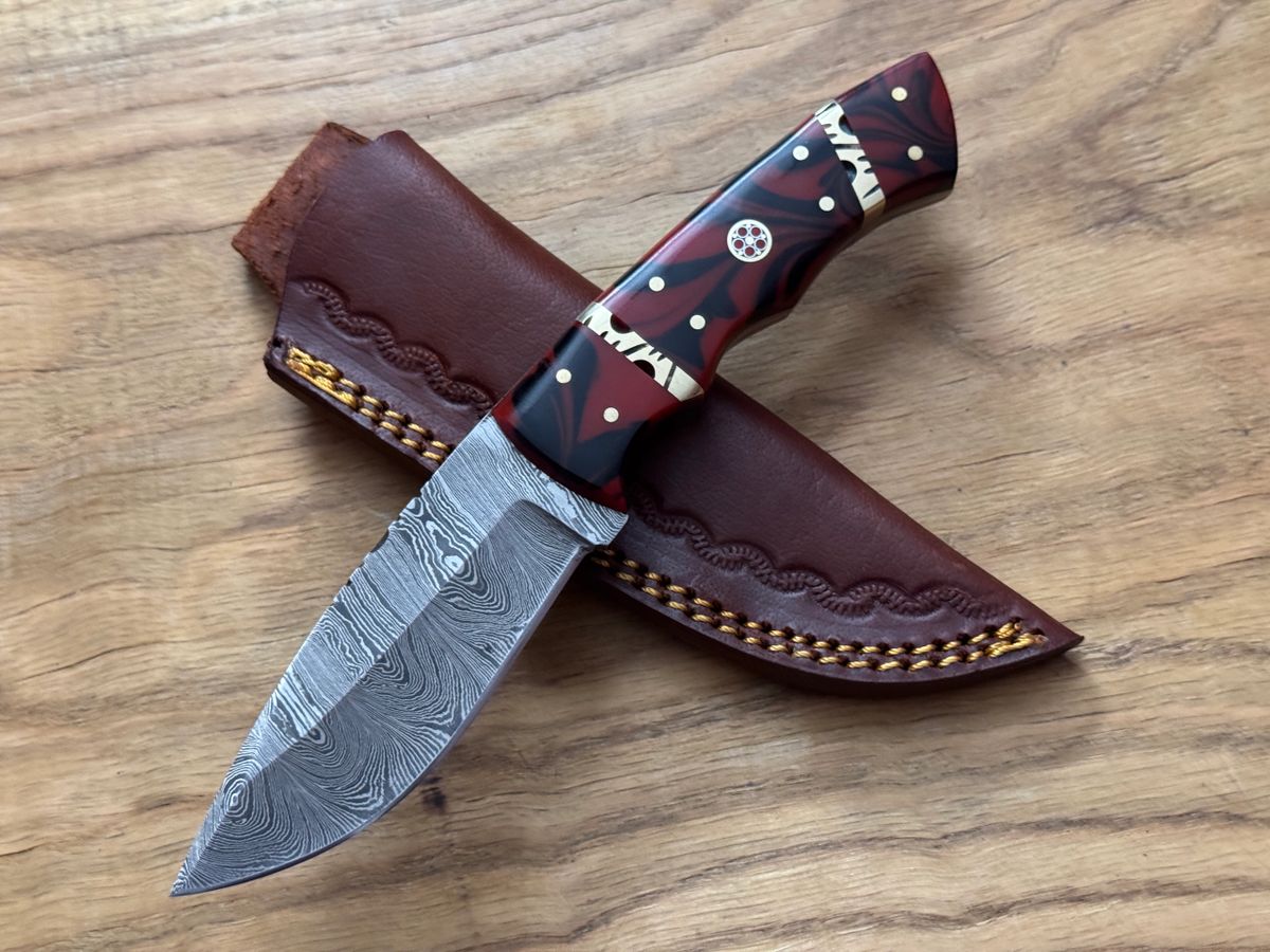 ASH D723ER Damascus steel handmade hunting skinner Bushcraft knife 8.5 ...