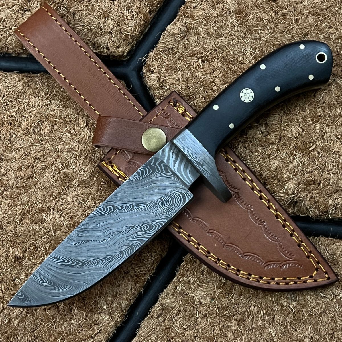 ASH DX2 Damascus Steel Custom Handmade Hunting Bushcraft knife 9 inches