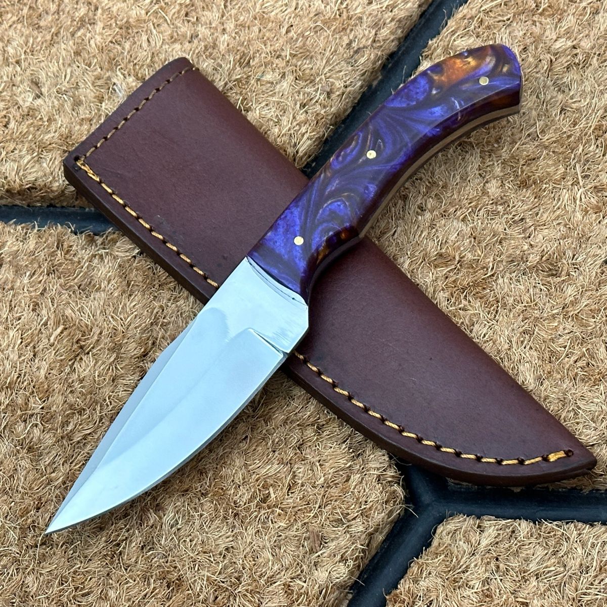 Ash HK754 Handmade Hunting Skinner Bushcraft Knife 440c steel 8 inches