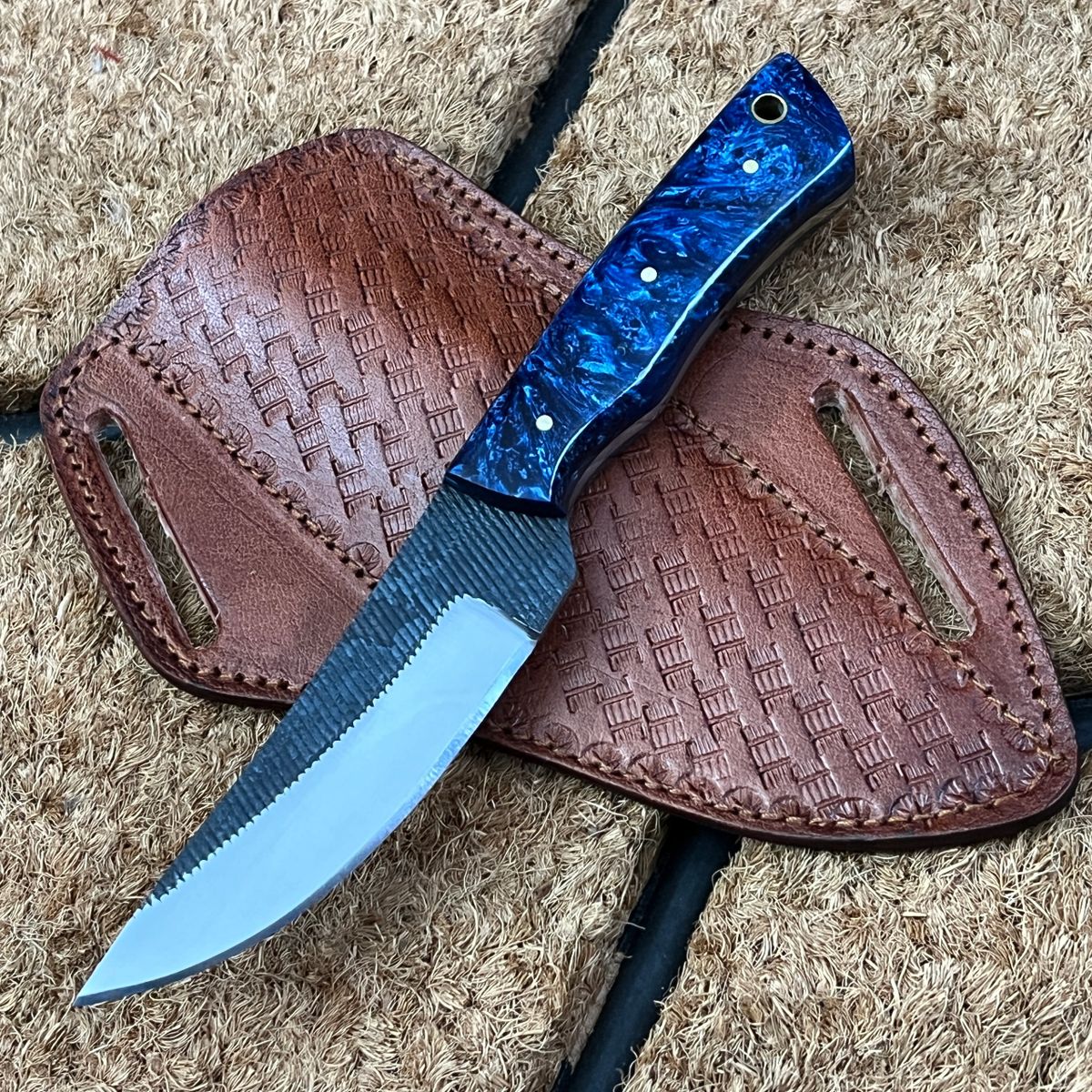 ASH CB13 Custom Handmade Real Rasp Steel Cowboy bull cutter Knife 8 Inches