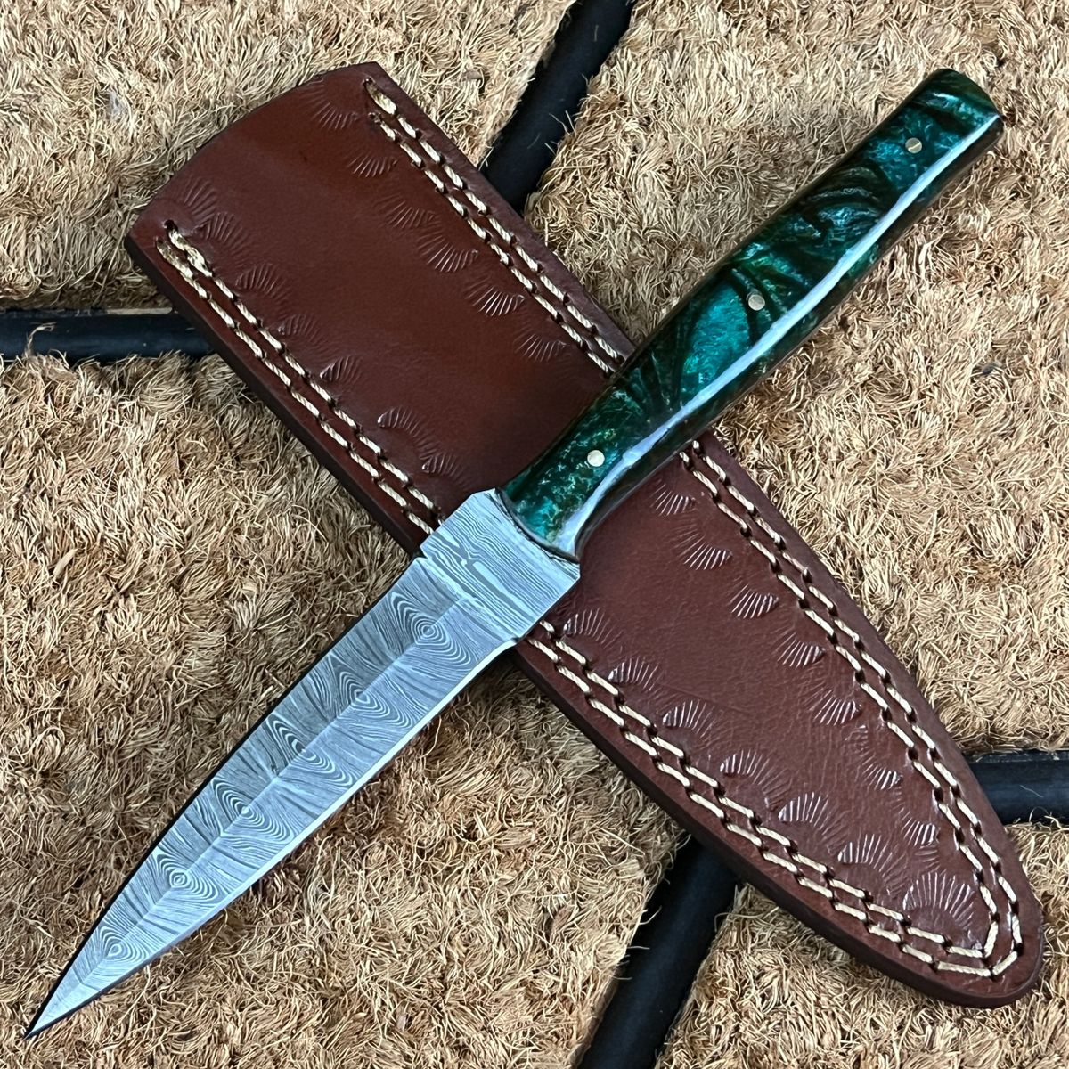 ASH DX66 Damascus Steel Custom Handmade dagger knife 9 inches