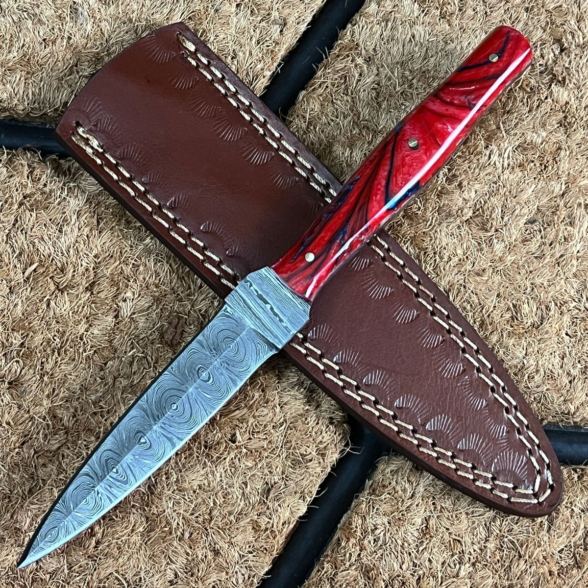 ASH DX67 Damascus Steel Custom Handmade dagger knife 9 inches