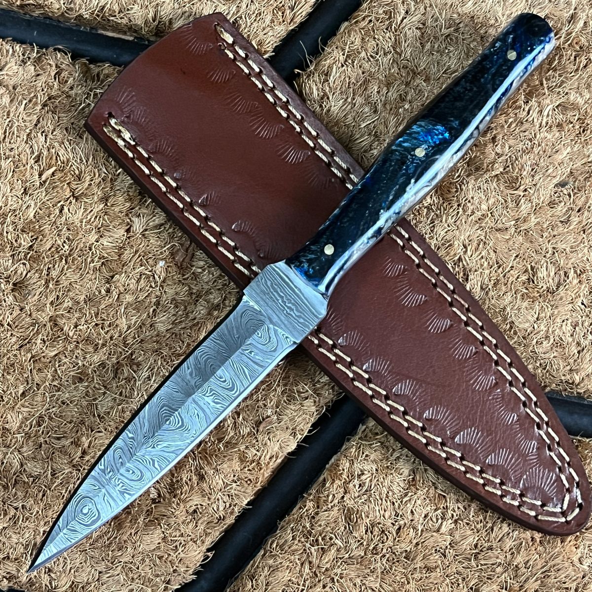 ASH DX70 Damascus Steel Custom Handmade dagger knife 9 inches