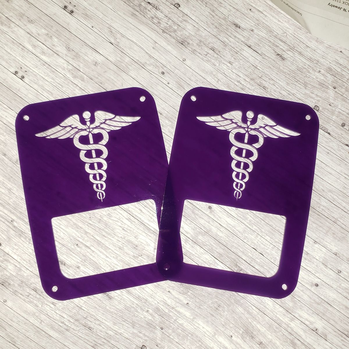 Medical Caduceus Tail Light Covers Set