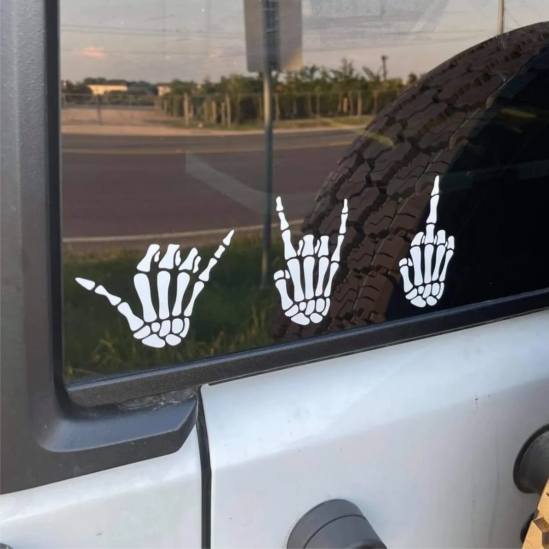 Skeleton Hand Decal, 4" tall