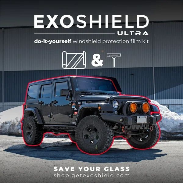 ExoShield Jeep Windshield Rock Guard for 07-26 Jeep Wrangler JK, JL ...