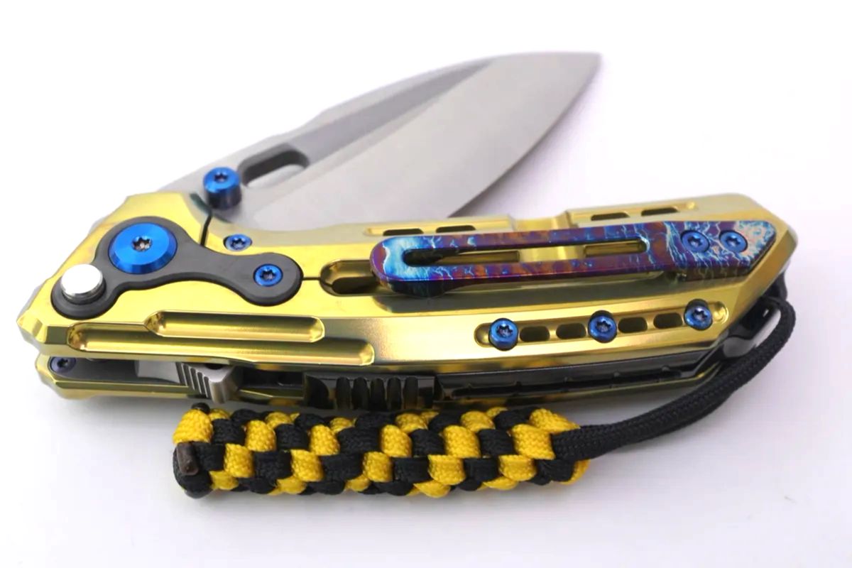 Reate T6000: Custom polished anodized gold. Pocket clip polished and ...